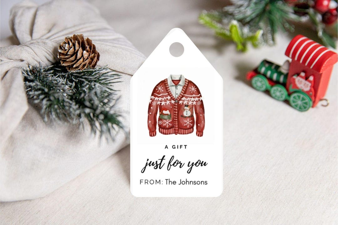 Red Holiday Gift Tags Editable Digital Download Template - Etsy