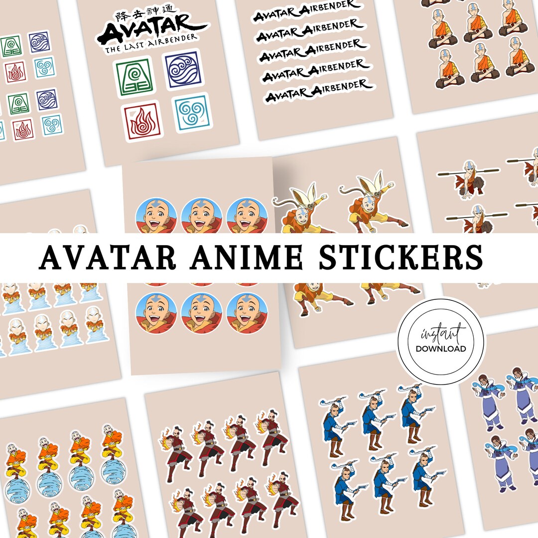 Avatar Anime Sticker Printable, Avatar the Last Airbender, Printable ...