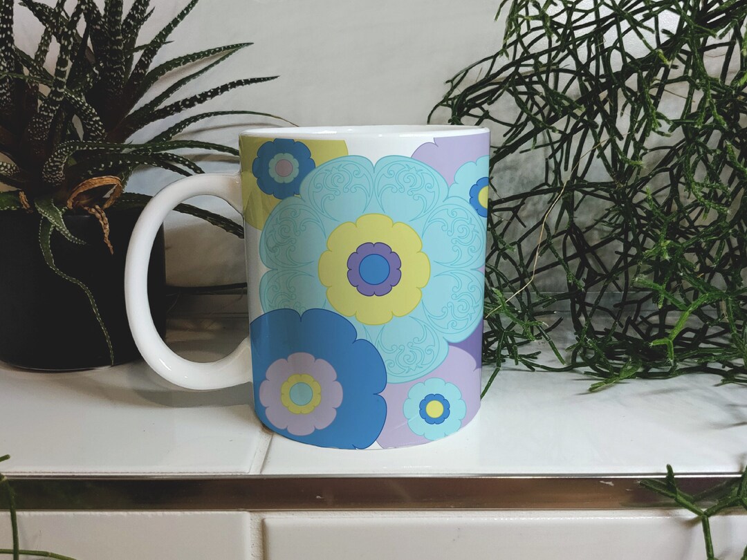 70s Inspired Retro Flower Mug, 1970s Nostalgia Mug, Seventies Groovy ...