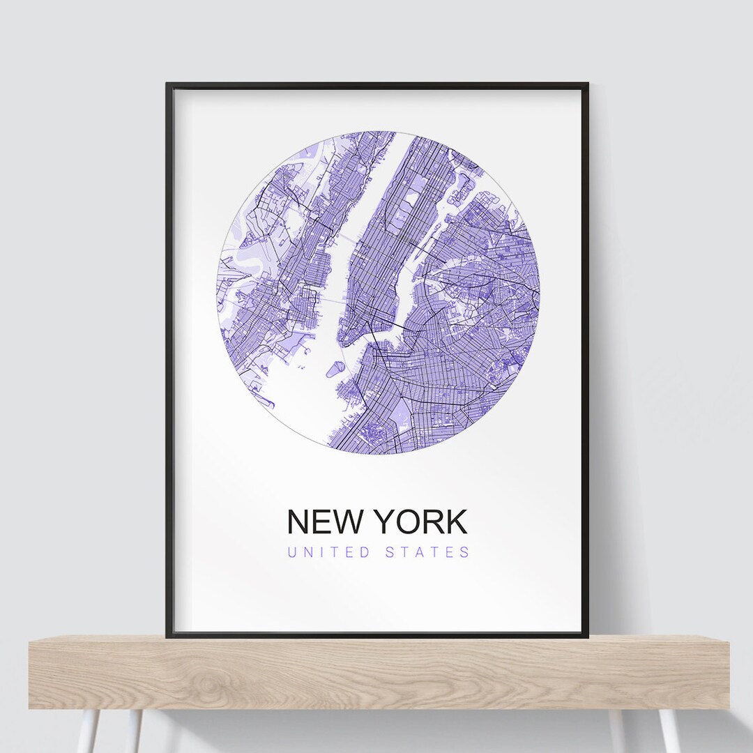 Personalized City Map Digital Download, Any Location, Custom Circle Map ...