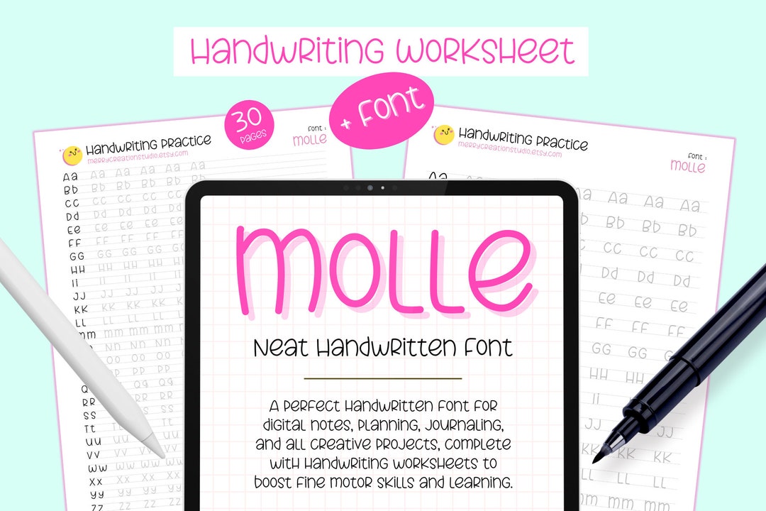 Molle Set I Neat Handwriting Font for Goodnotes and Hand Lettering ...