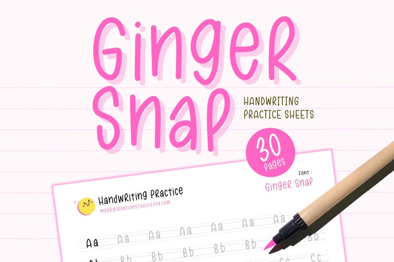 Ginger Snap Neat Thin Handwriting Hand Lettering Sheet Penmanship ...