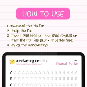 Peanut Butter Cute Handwriting Handlettering Sheet Penmanship Practice ...