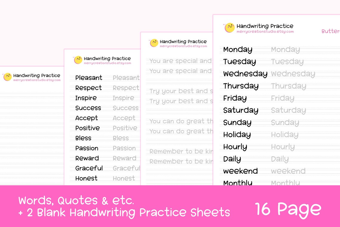 Cute Handwriting Hand Lettering Sheet Penmanship Practice,neat ...
