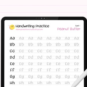 Peanut Butter Cute Handwriting Handlettering Sheet Penmanship Practice ...