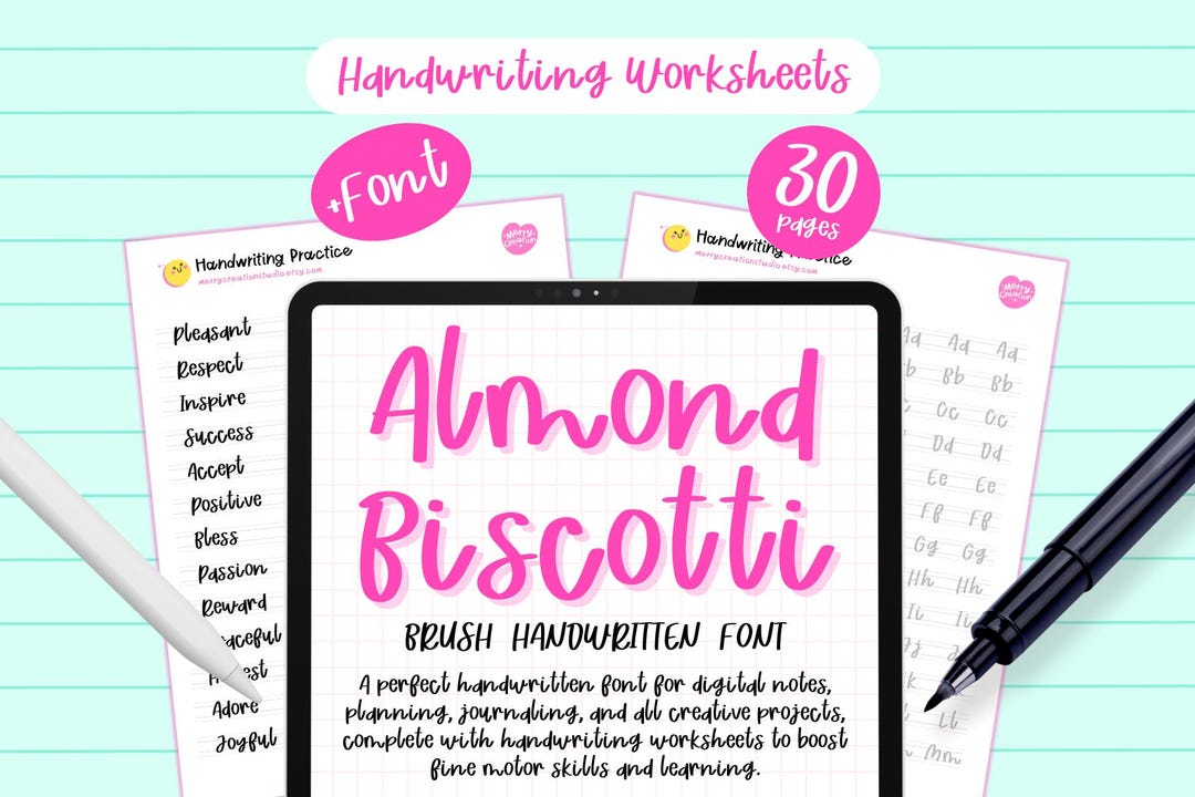 Brush Strokes Font Neat Handwriting Font Simple Beautiful Handwriting ...