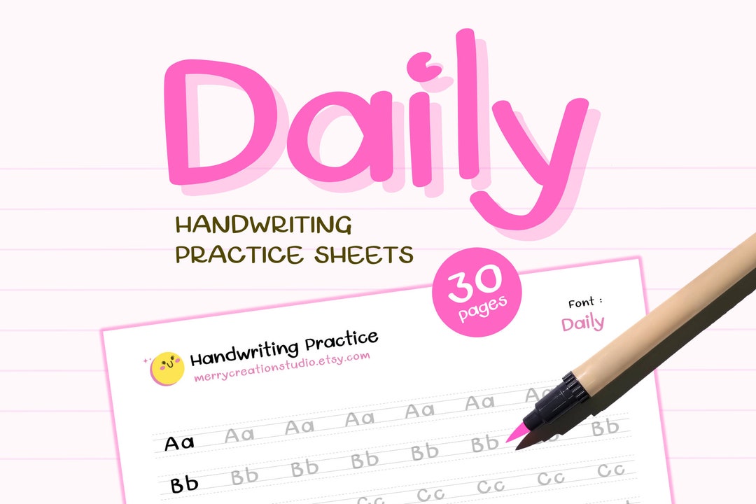 Cute Handwriting Hand Lettering Sheet Penmanship Practice,neat ...