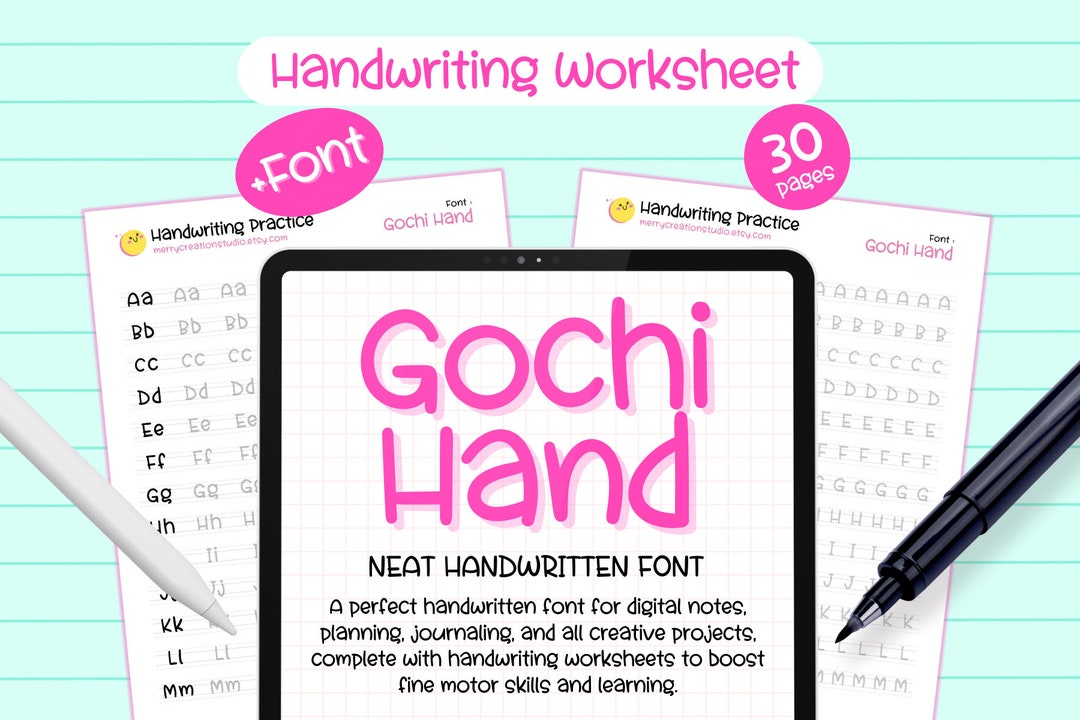 Cute Handwriting Practice Neat Handwriting Font for Note ABC Writing ...