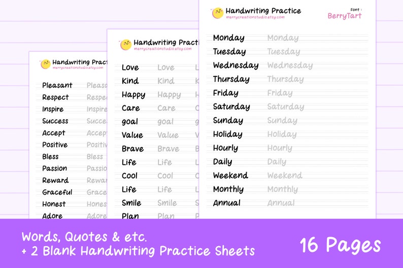 Cute Handwriting Practice Worksheet Neat Handwriting Workbook Hand ...