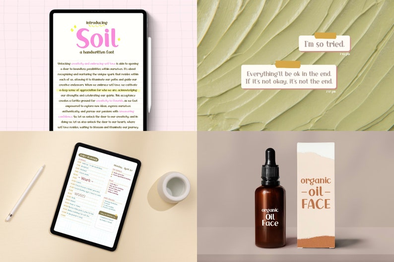 4 Font Bundle Handwritten Font Goodnotes Simple Font Study Digital Note ...