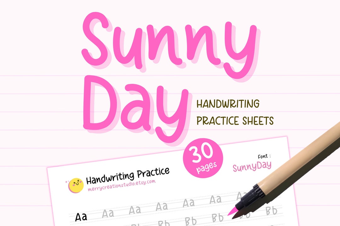 Cute Handwriting Hand Lettering Worksheet Penmanship Practice,neat ...
