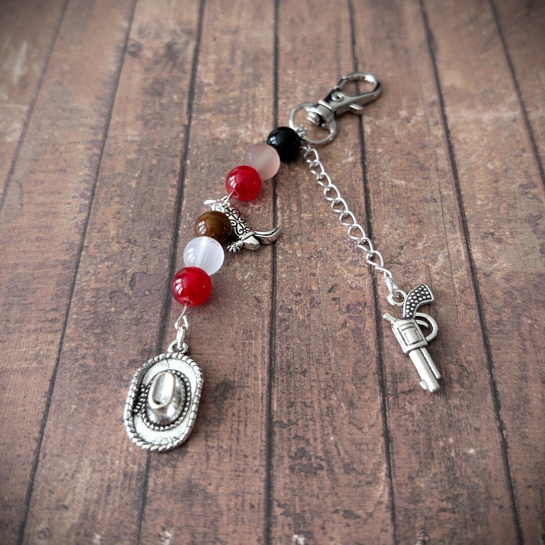 Micah Bell Keychain, Red Dead Redemption Inspired Keyring, Glass Beads ...