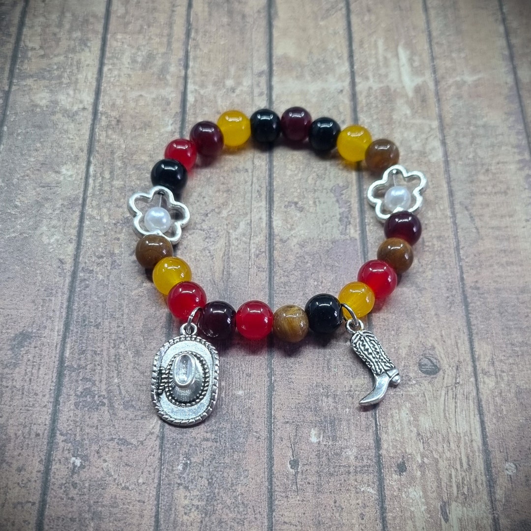 Red Dead Redemption RDR Inspired Bracelet, Elasticated, Glass Beads ...