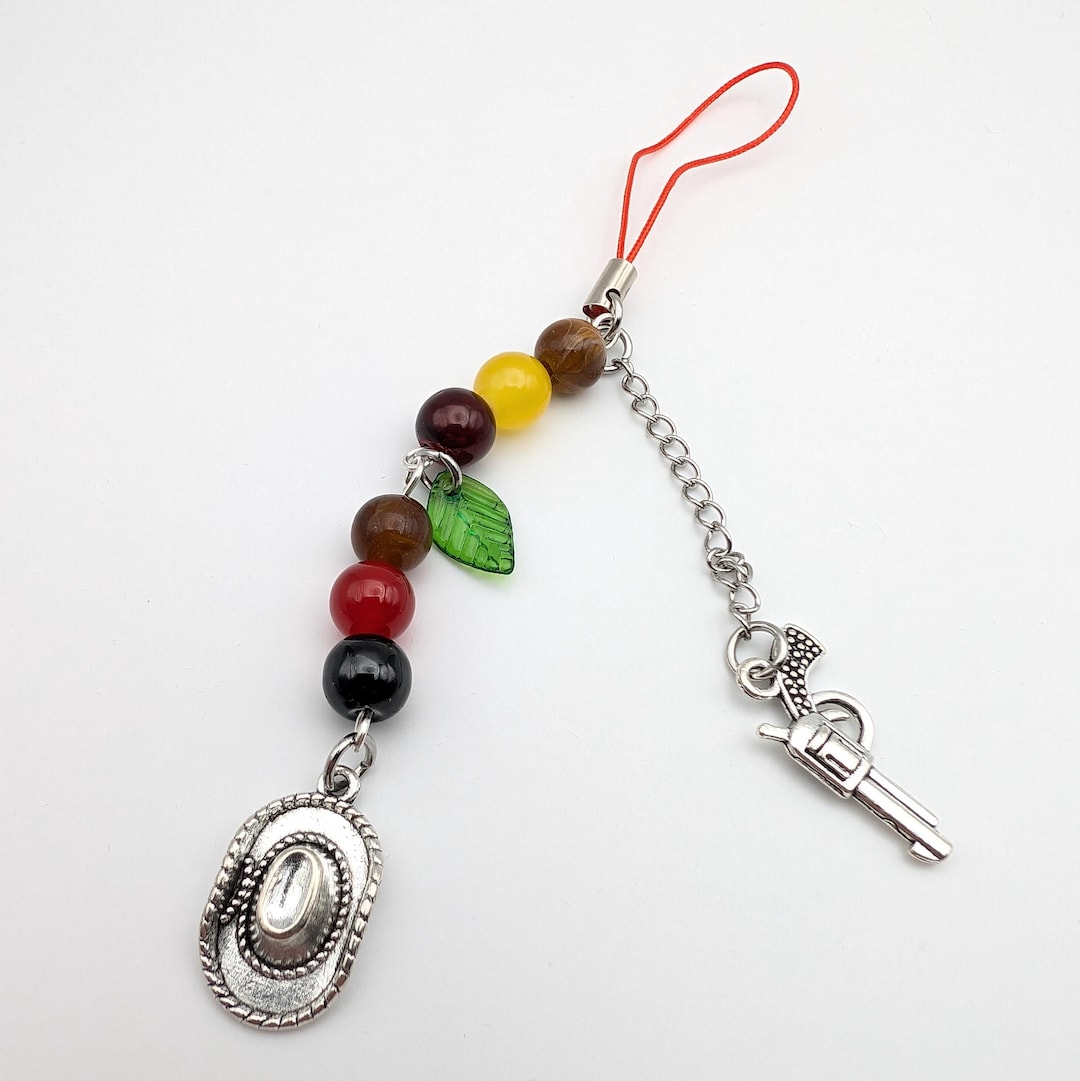 Red Dead Redemption, RDR, RDR2 Inspired Phone Charm, Glass Beads, Metal ...