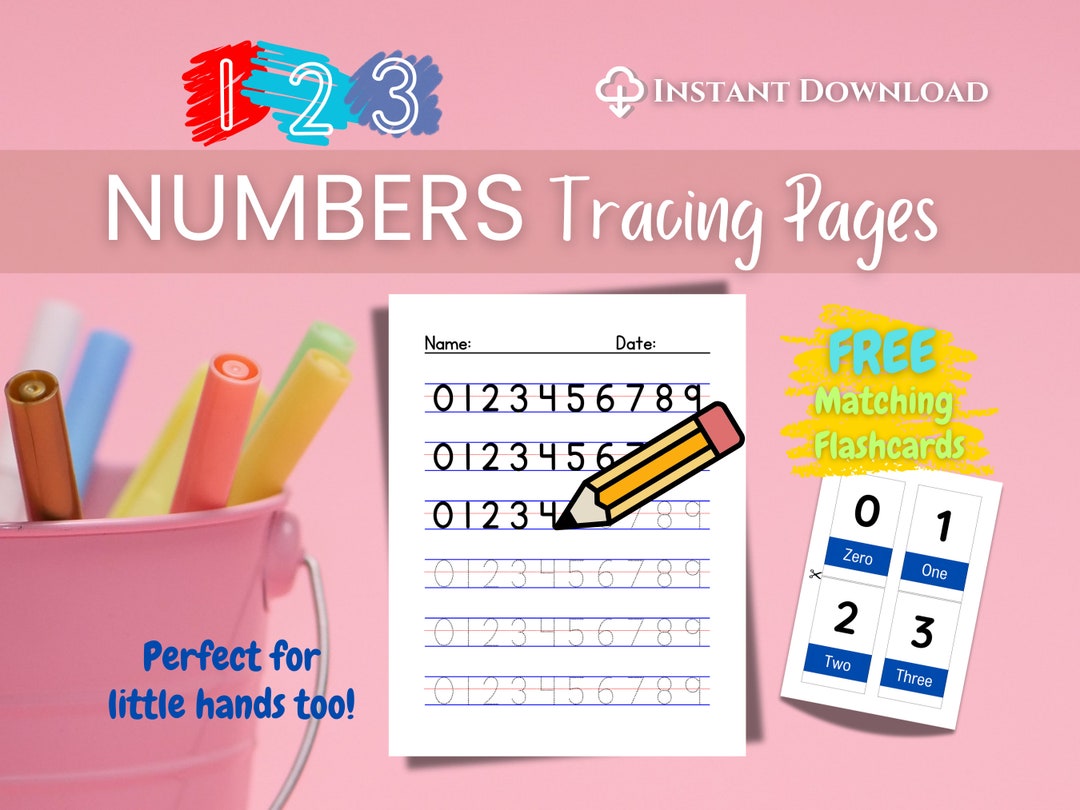 Number Tracing Worksheets, 0-9 Kids Printable Worksheets, Number ...