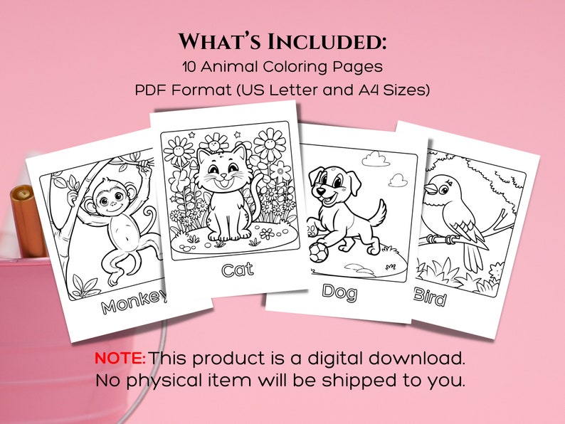 10 Easy Animal Printable Coloring Pages for Kids, Toddlers ...