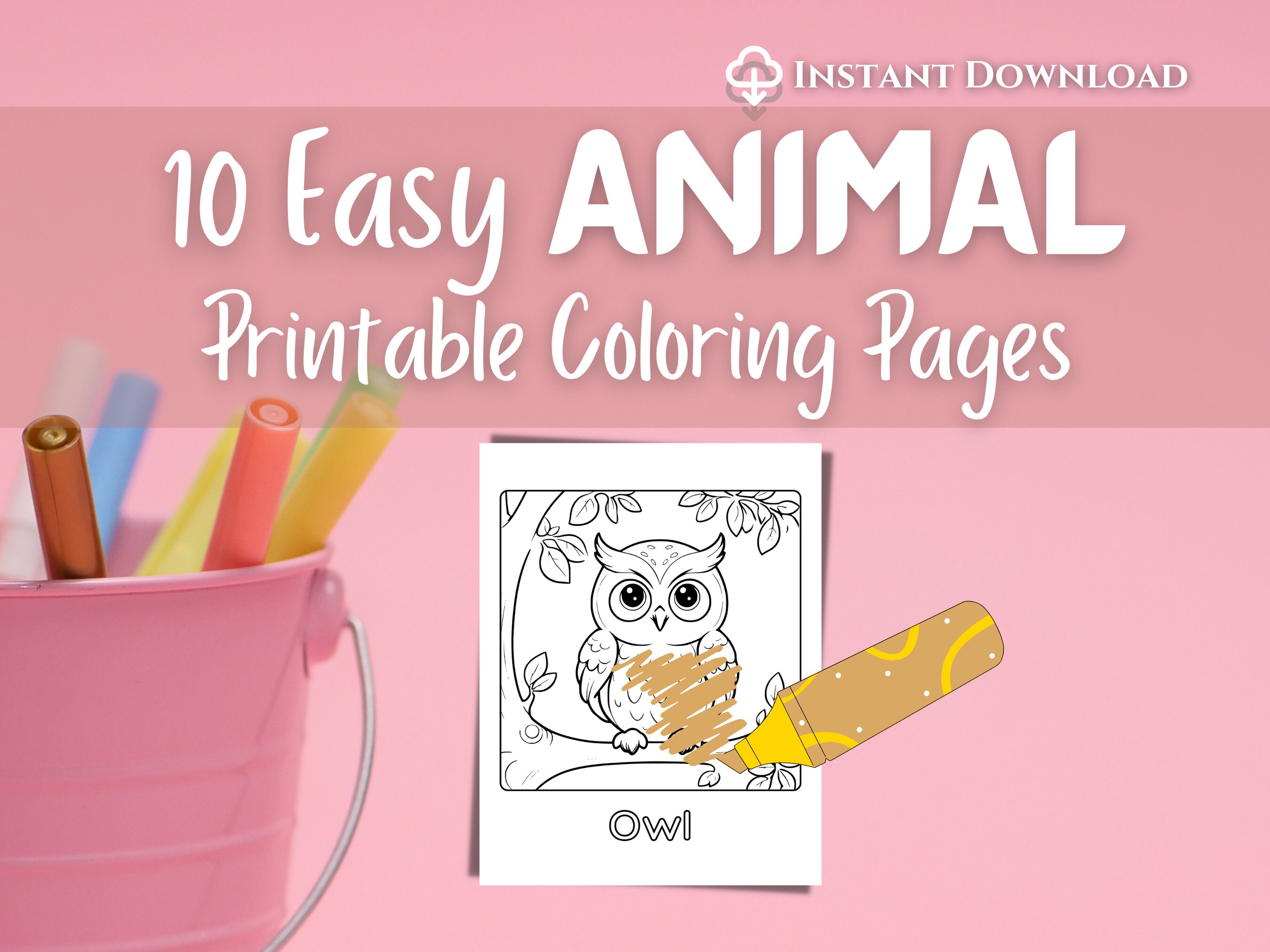 10 Easy Animal Printable Coloring Pages for Kids, Toddlers ...