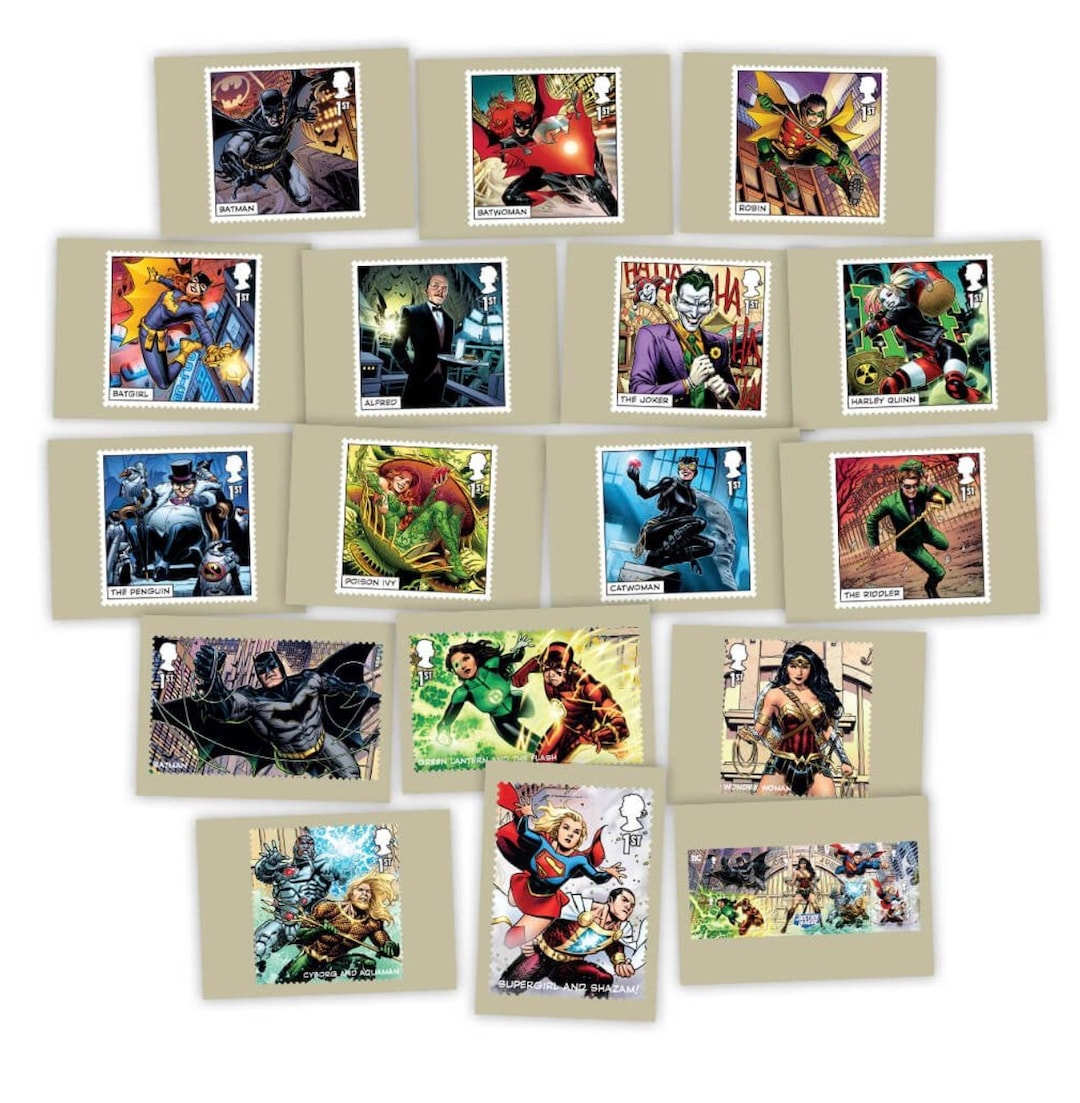 DC Comics Heroes Postcards - Set of 12 Special Stamps - Etsy