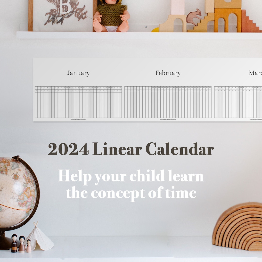 2024 Linear Calendar A4 and US Letter - Etsy