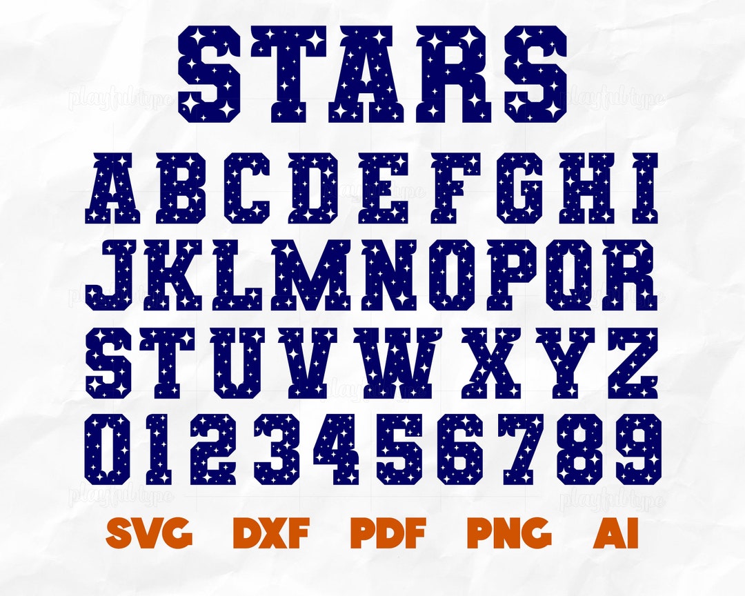 Stars Font SVG | Galaxy Alphabet, Stars Letters and Numbers, Shining ...