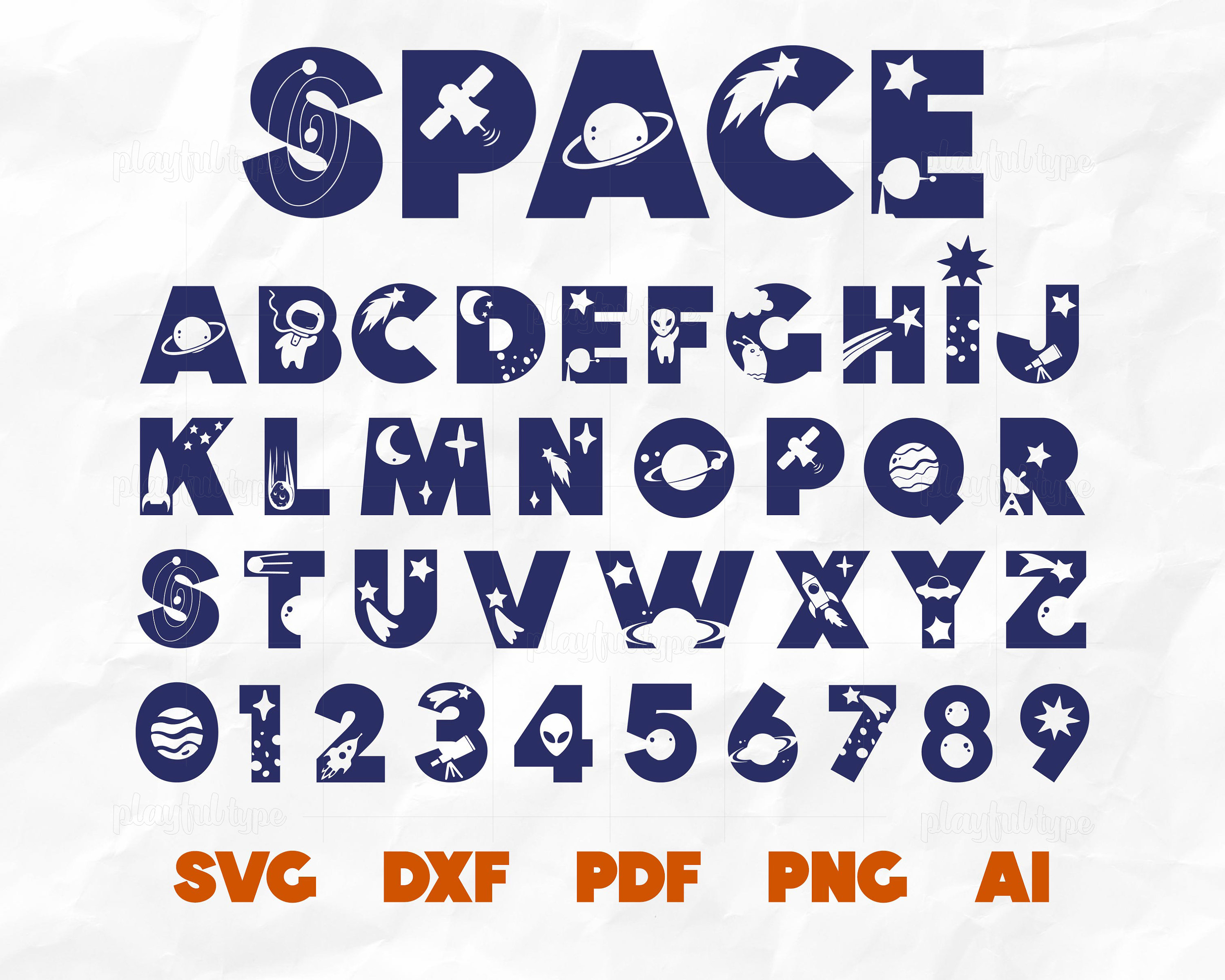Space Alphabet SVG: Cosmic Font, Kids Birthday (digital Files) - Etsy