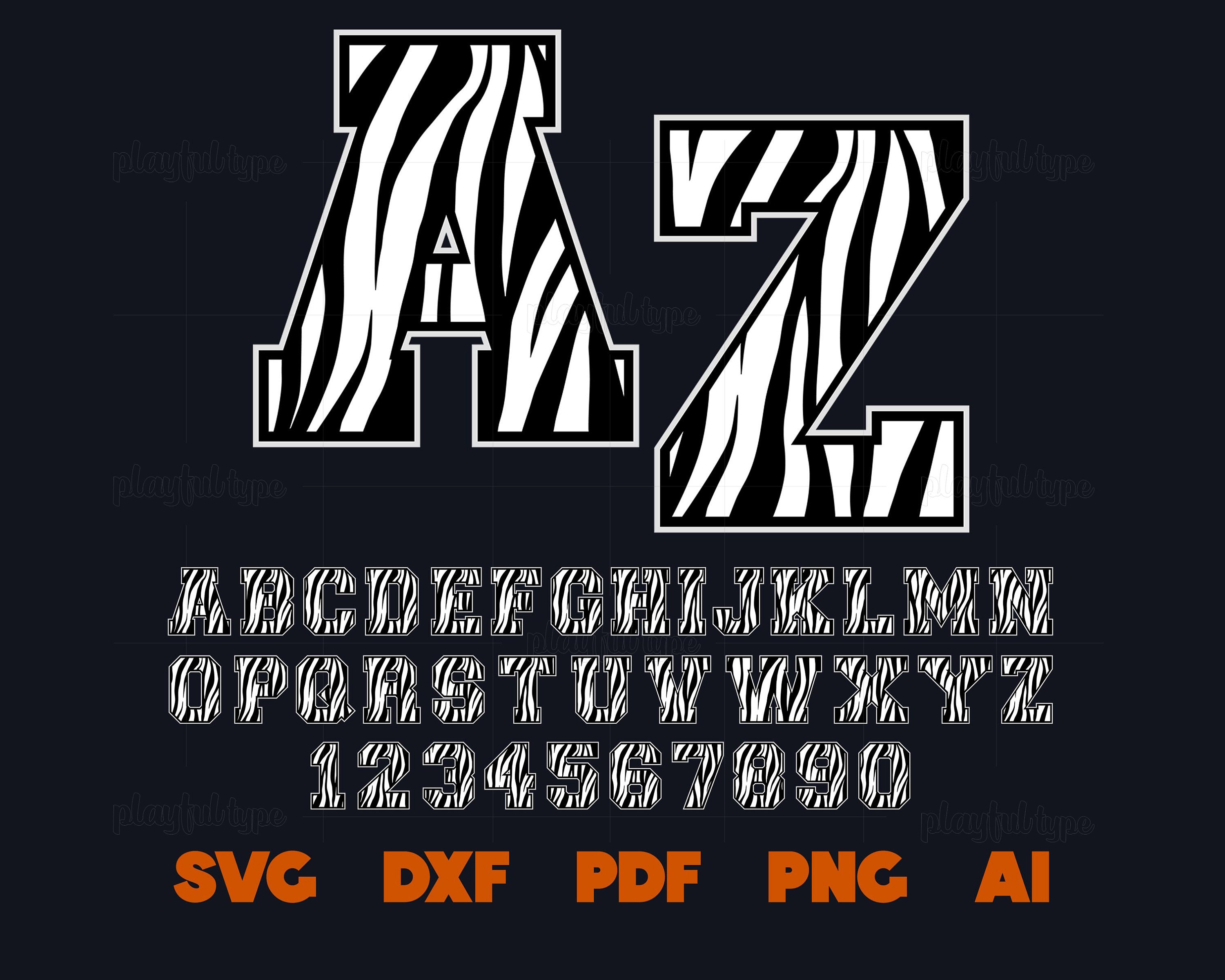 Zebra Font SVG | Varsity Jungle Letters PNG, Wild Animal Print Alphabet ...