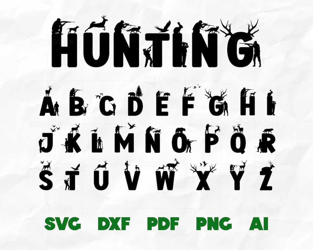 Hunting Font SVG | Hunter Alphabet, Deer Hunter Letters, Camping Quotes ...