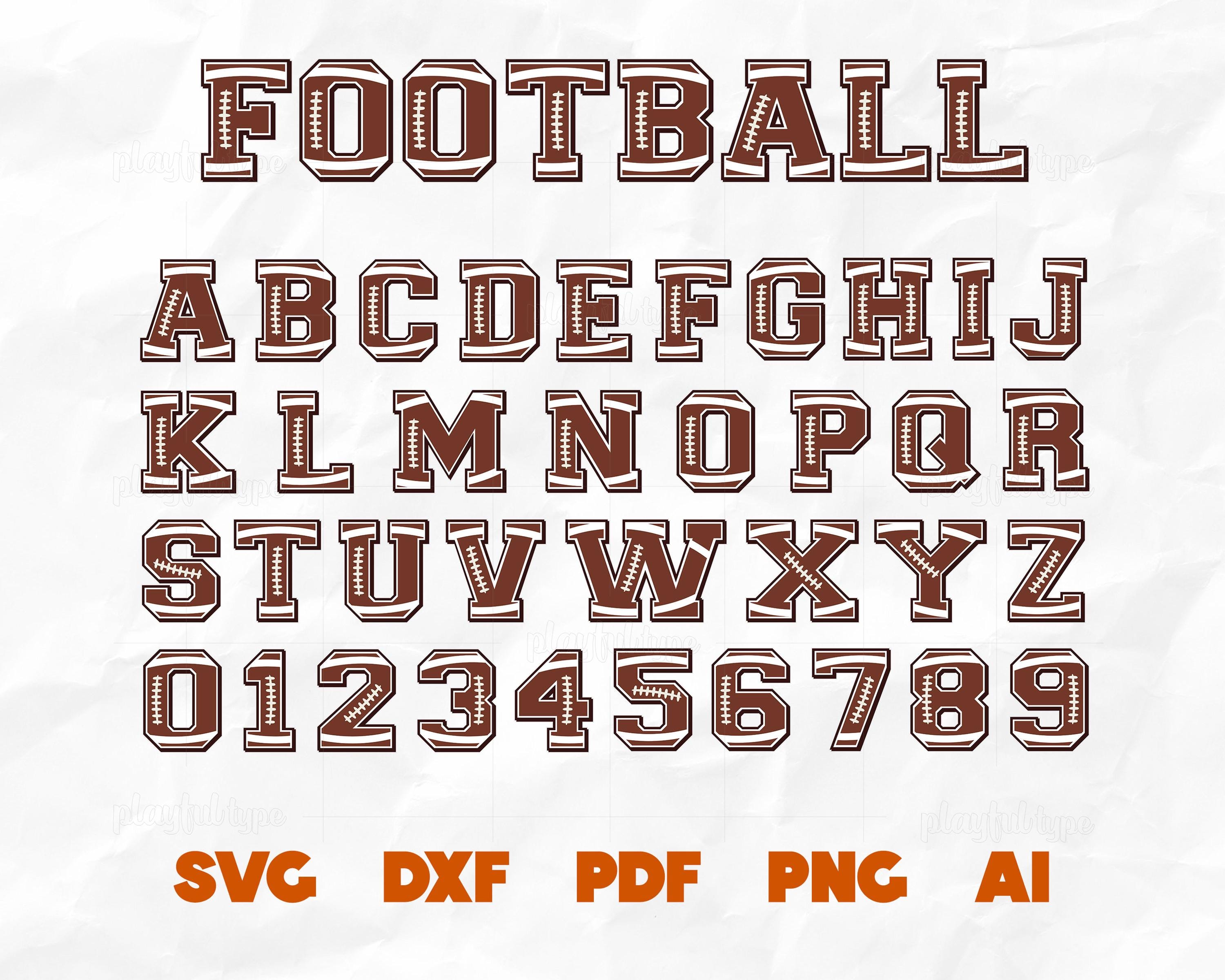 Football Font SVG: Varsity Letters & Numbers (digital Files) - Etsy