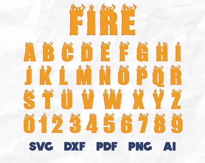 Fire Alphabet Vector Fire Letters SVG instant Download Fire DXF Eps ...