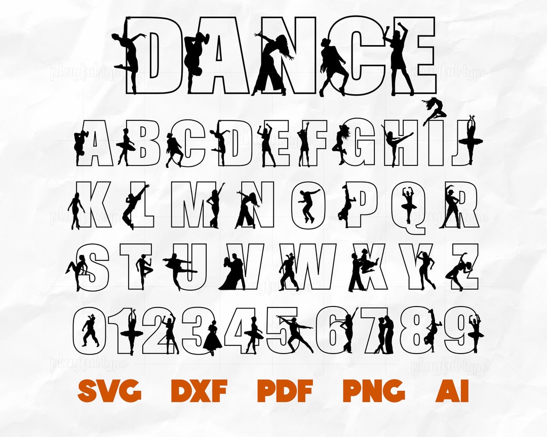 Dance Alphabet SVG | Dancing Font Svg, Music Font, Dancer Letters and ...