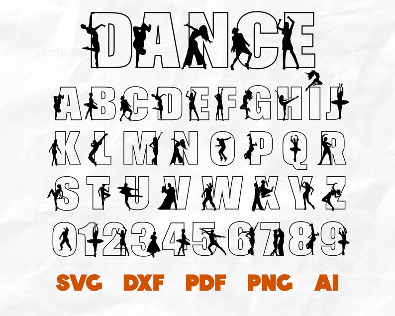 Dance Alphabet SVG: Dancer Font, Letters, Numbers (cut Files) - Etsy