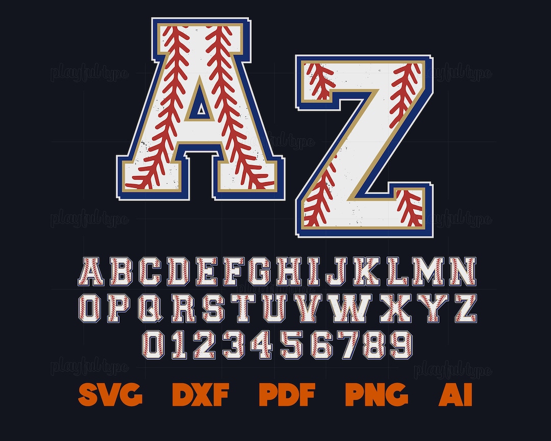 Baseball Alphabet SVG | Baseball Font Svg, College Team Varsity Font ...