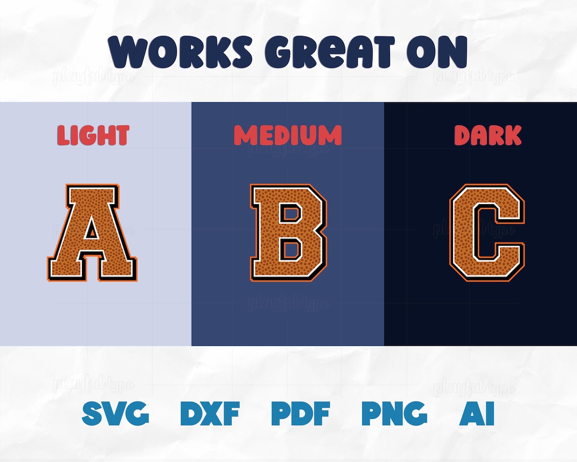 Basketball Alphabet SVG: Varsity Font, Numbers Clipart (digital Files ...