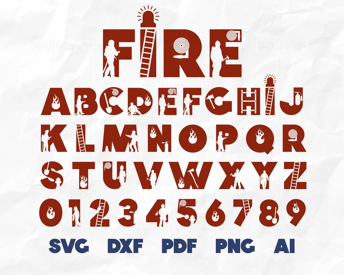 Firefighter Alphabet SVG | Flame Font Svg, Fire Font, Birthday Letters ...