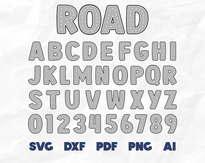 Road Letter Alphabet & Numbers Clipart Set / Text Graphics / ABC 123 ...