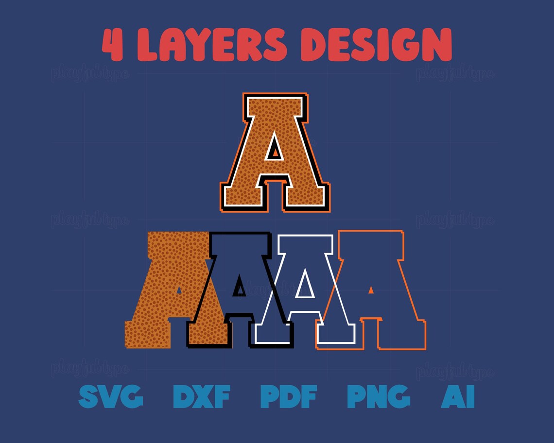 Basketball Alphabet SVG: Varsity Font, Numbers Clipart (digital Files ...