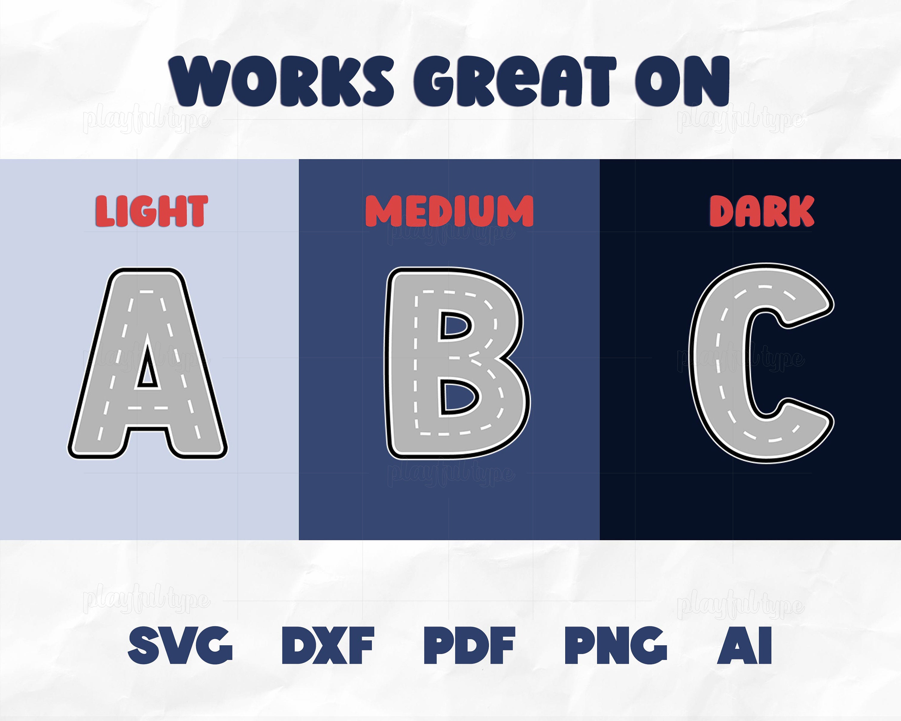 Road Font SVG Road Letters, Road Numbers, Race Track Alphabet, Birthday ...