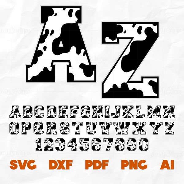Cow Print Font - Etsy