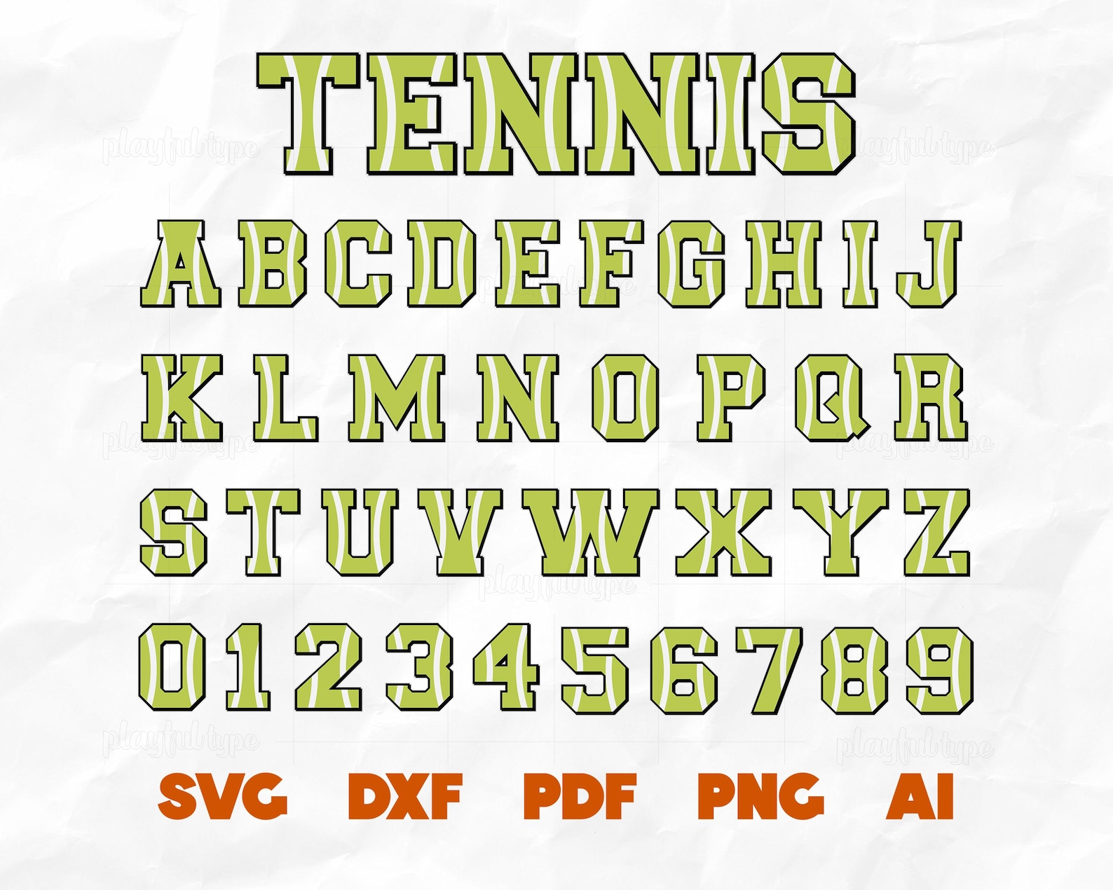Tennis Alphabet SVG | Tennis Font Svg, Tennis Letters and Numbers ...
