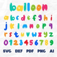 Alphabet Balloons - Bright - Clip Art Images - Digital Download - Etsy UK