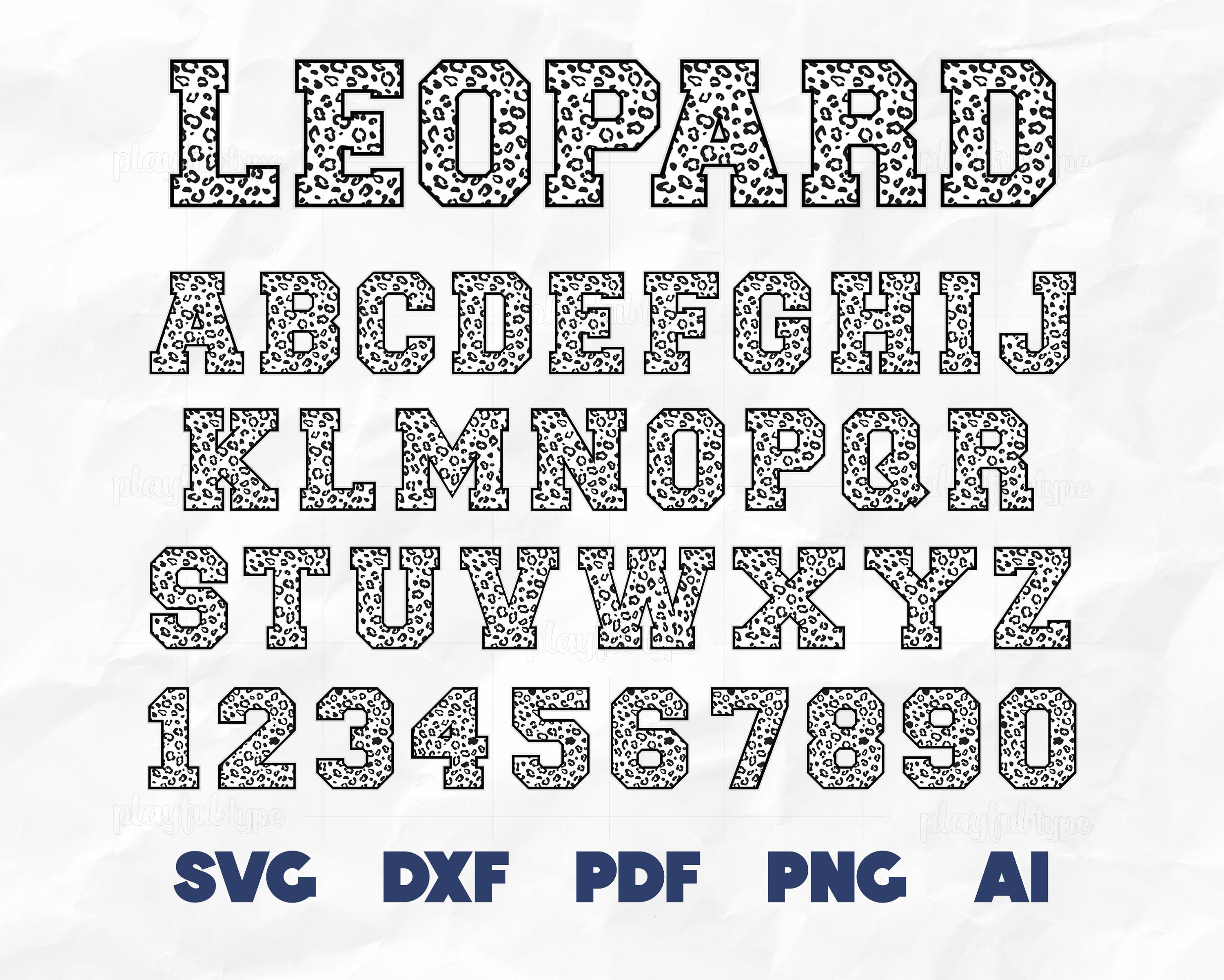 Leopard Print Font SVG: Cheetah Varsity Letters, Animal Alphabet ...