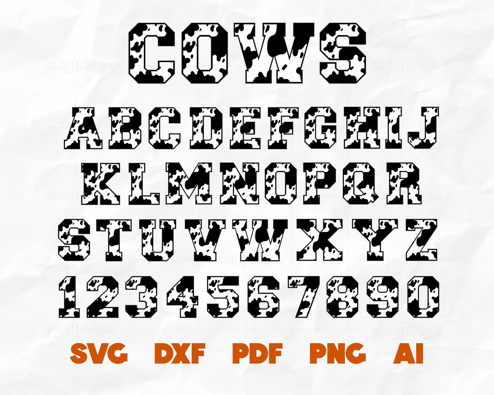 Cow Font SVG | Varsity Farm Animals Letters, Animal Print Alphabet ...