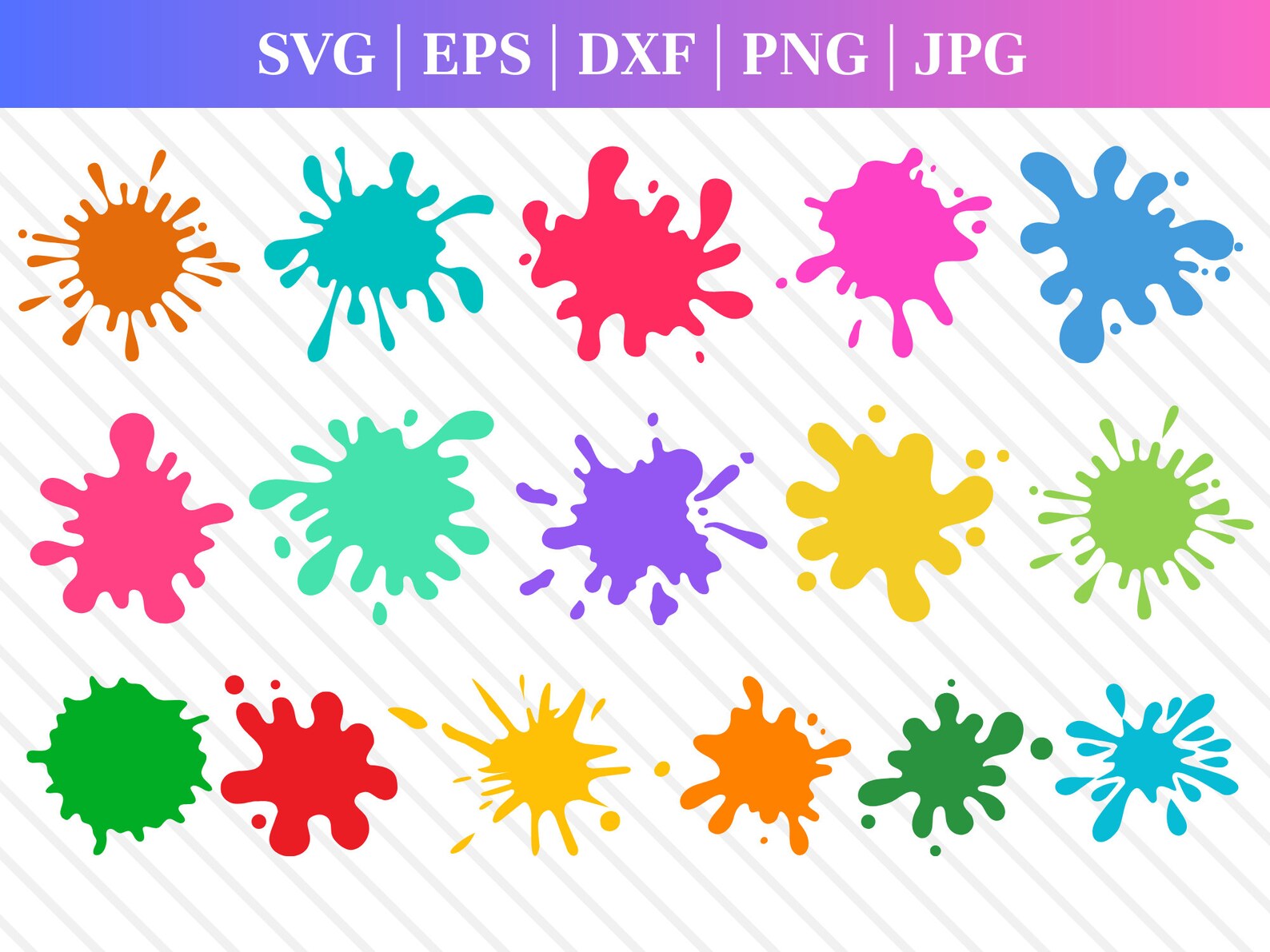 Paint Splatter SVG, Bundle, Paint Splats Svg, Paint Svg, Clipart ...