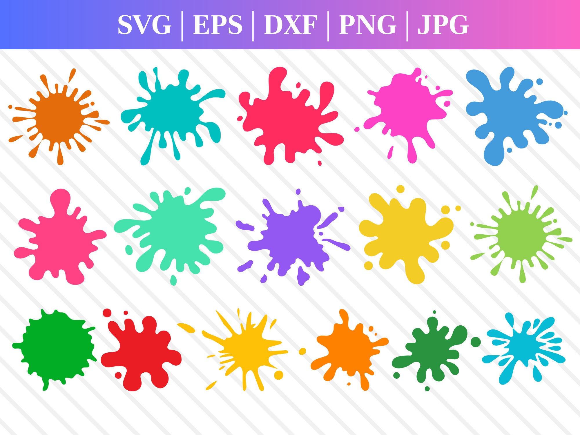 Paint Splatter SVG, Bundle, Paint Splats Svg, Paint Svg, Clipart ...