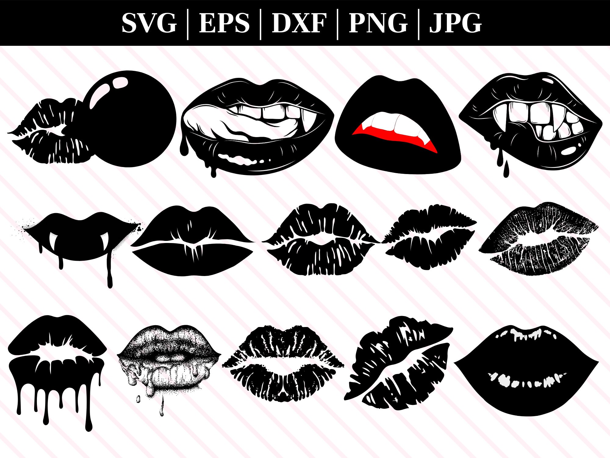Lips SVG Bundle, Lips Png Files for Cricut, Lipstick Svg Files, Kiss ...