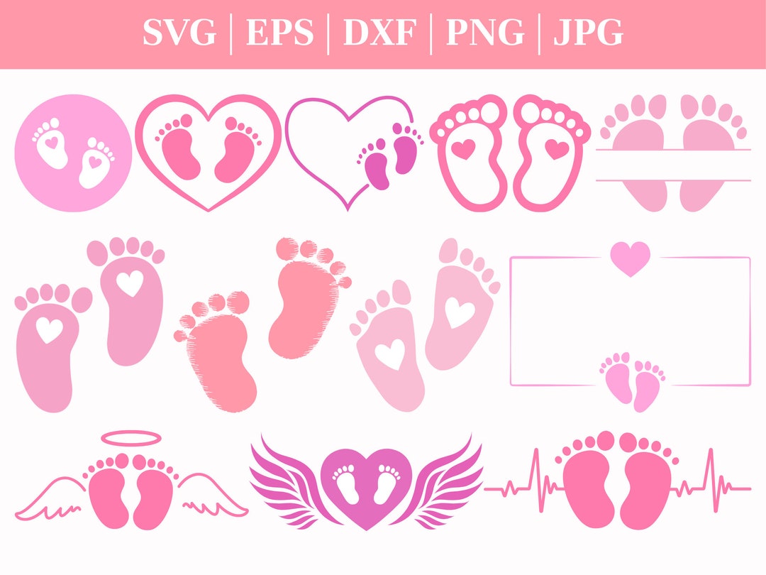 Baby Feet SVG Footprint Cut File Cute Footprints Baby Shower Gender ...