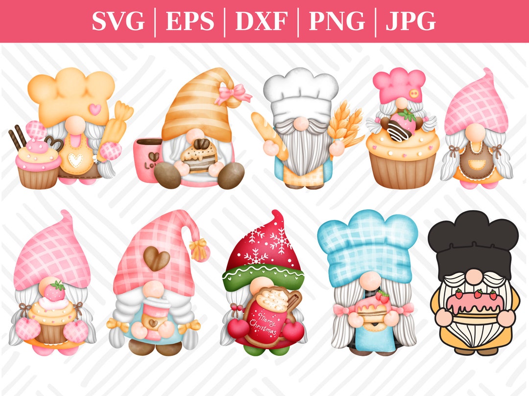 Cooking Gnome Svg, Chef Gnome Svg, Gnomes Svg Kitchen, Svg Baking Gnome ...