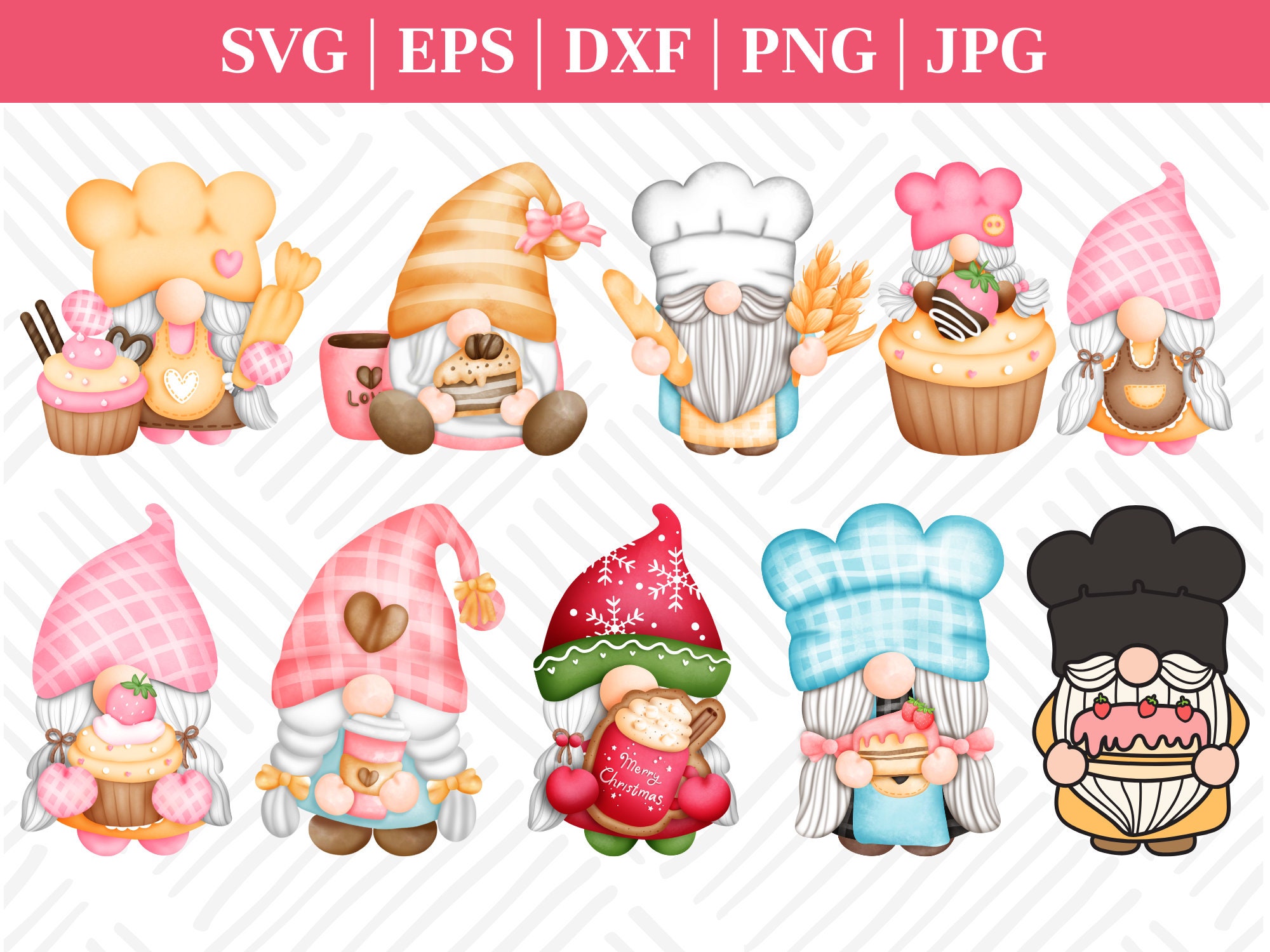 Cooking Gnome Svg, Chef Gnome Svg, Gnomes Svg Kitchen, Svg Baking Gnome ...