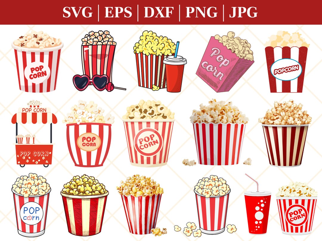 Popcorn Svg, Popcorn Png, Popcorn Svg, Popcorn Cut File, Popcorn Clip ...
