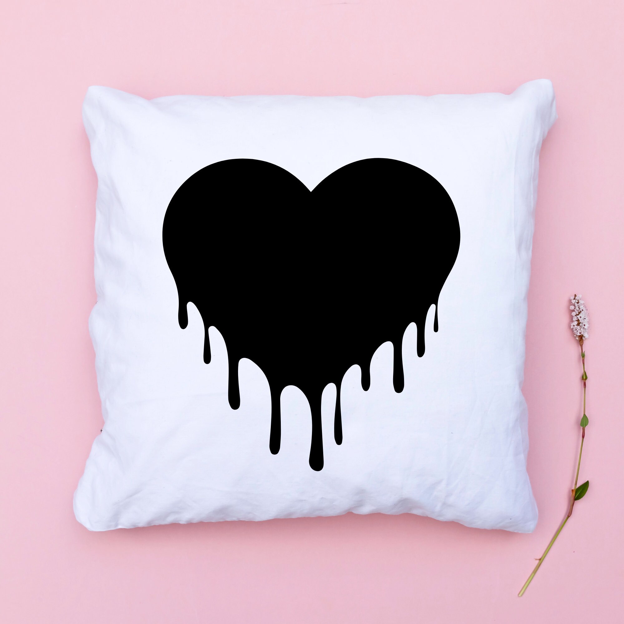 Melting Heart SVG, Black Dripping Heart Clipart, Heart Cut File ...